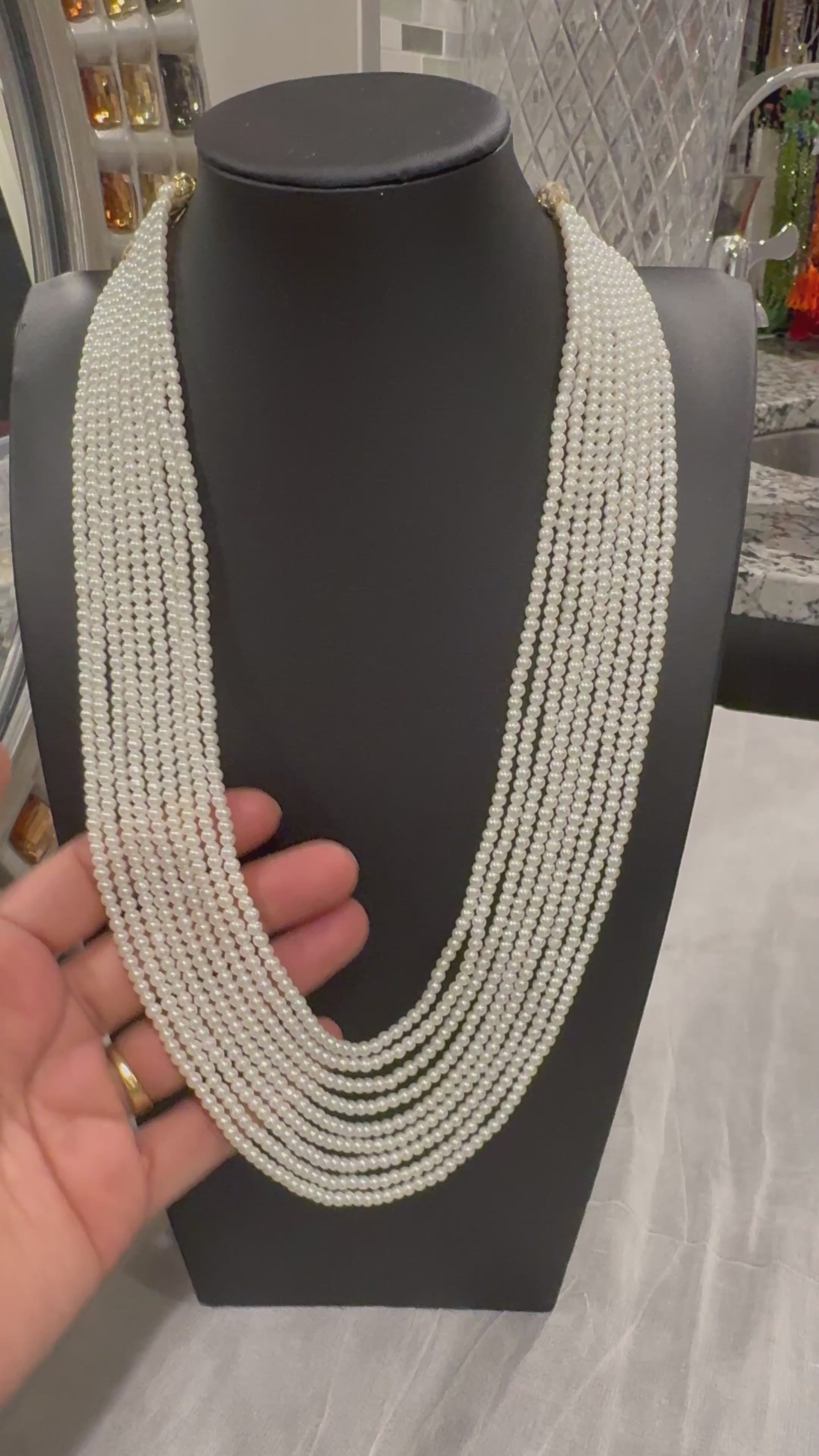 shell pearls 2.5 mm round small beads necklace – Sparkle Gemstones and ...